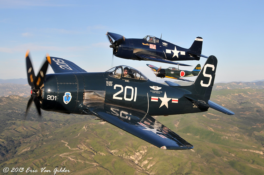 Van Gilder Aviation Photography, CAF SoCal Wing fighters air-to-air-